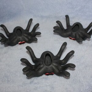 Black Spiders, Hand-painted Ceramic Spiders, Spiders With Red Eyes ...