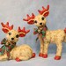 Ceramic Christmas Reindeer, Hand Painted Laying Reindeer, Kimple Softy ...