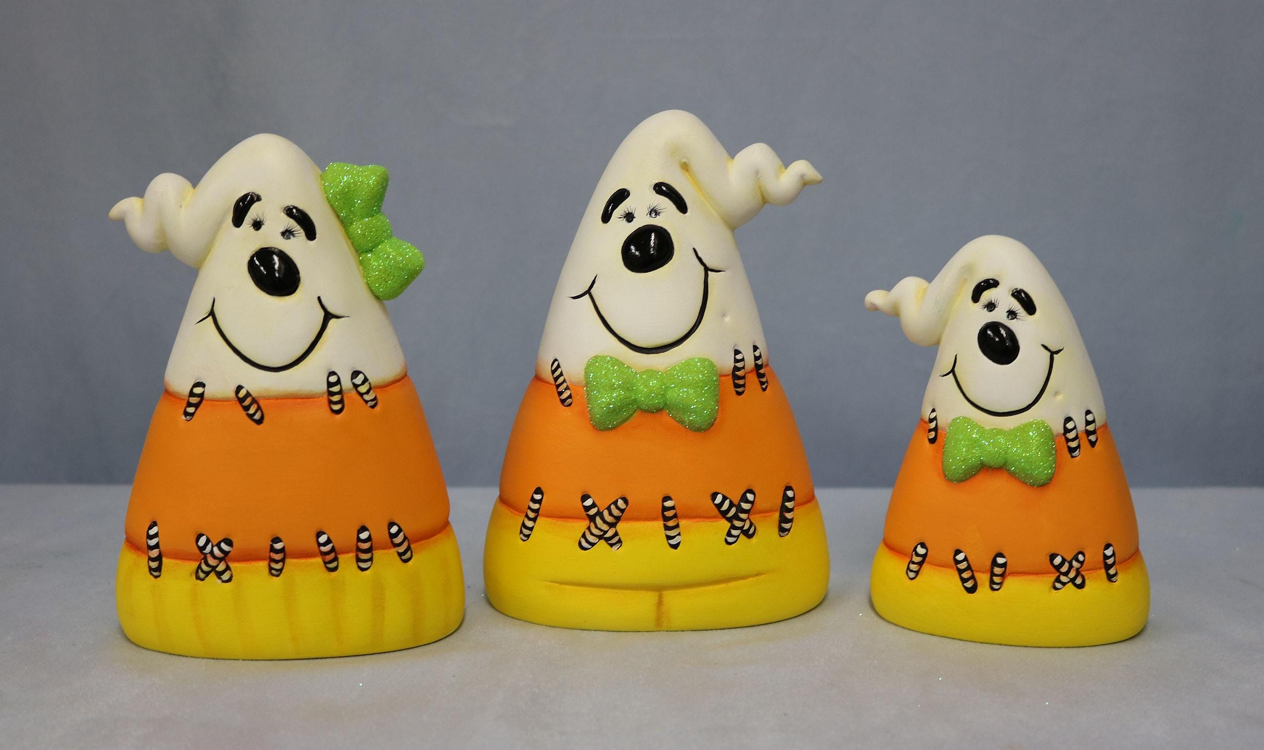 Hand-painted Ceramic Candy Corn With Faces: Halloween Decor - Etsy