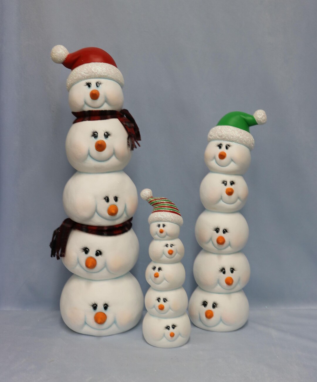 Hand Painted Stacking Snowman: Ceramic Christmas Decor - Etsy