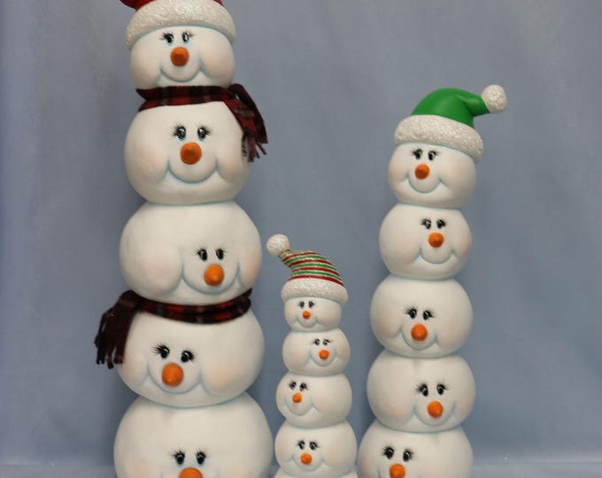 Hand Painted Stacking Snowman: Ceramic Christmas Decor - Etsy