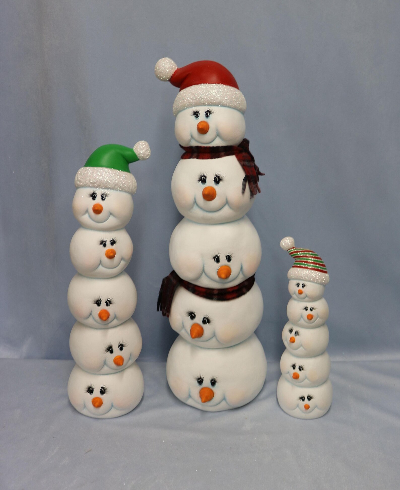 Hand Painted Stacking Snowman: Ceramic Christmas Decor - Etsy