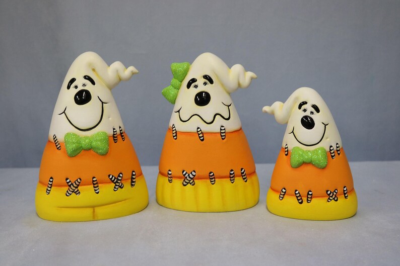 Hand-painted Ceramic Candy Corn With Faces: Halloween Decor - Etsy