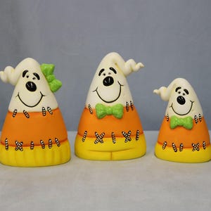 Hand-painted Ceramic Candy Corn With Faces: Halloween Decor - Etsy