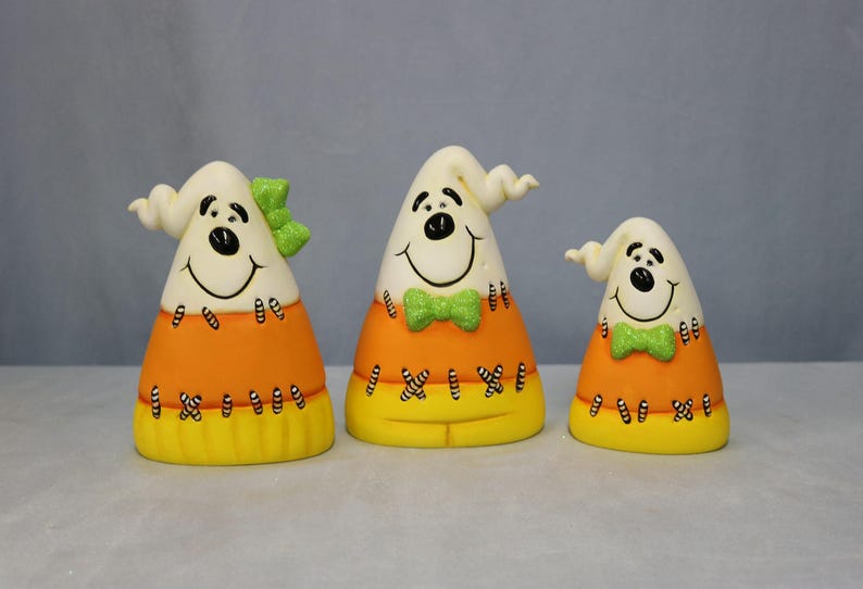 Hand-painted Ceramic Candy Corn With Faces: Halloween Decor - Etsy