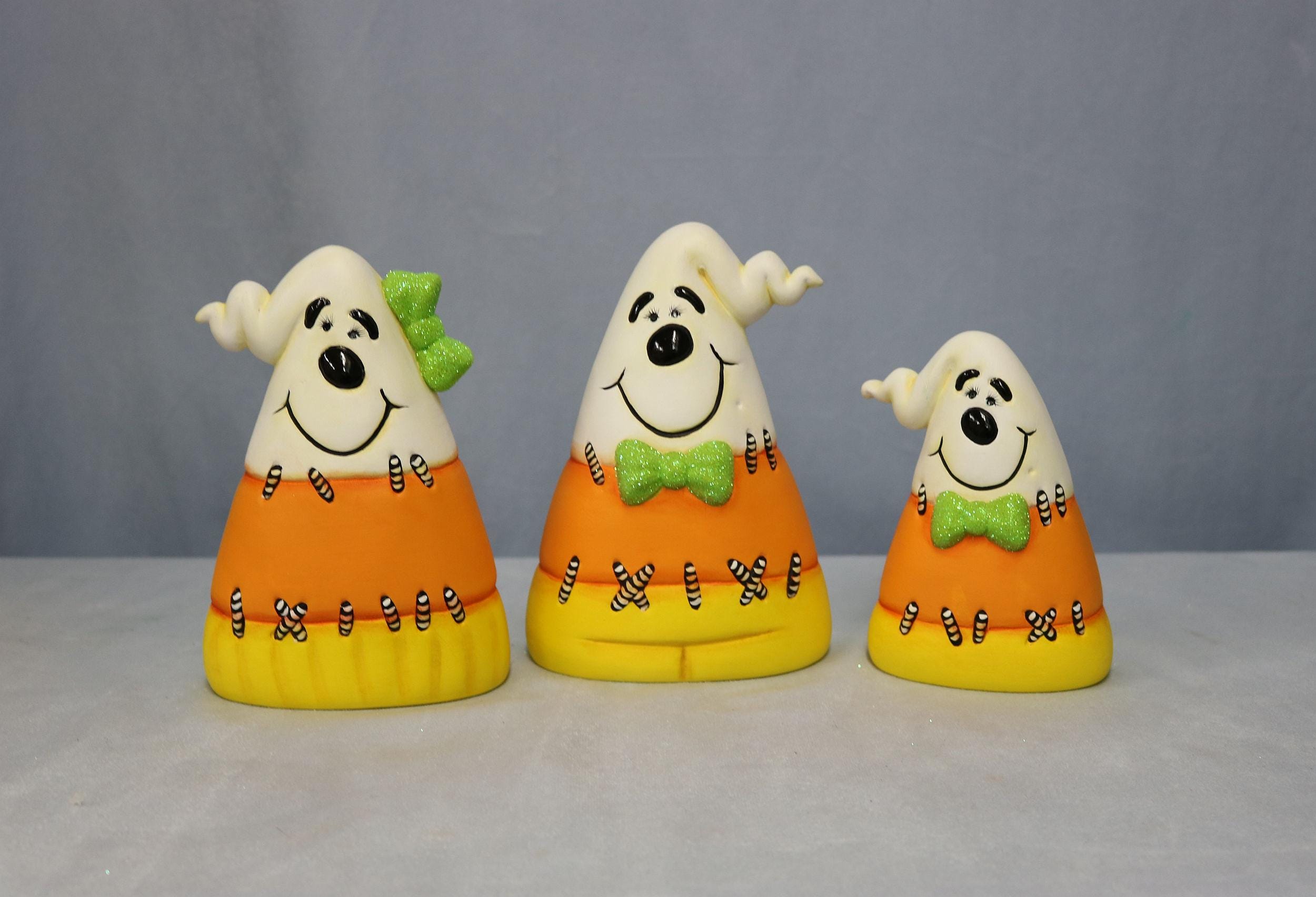 Hand-painted Ceramic Candy Corn With Faces: Halloween Decor - Etsy