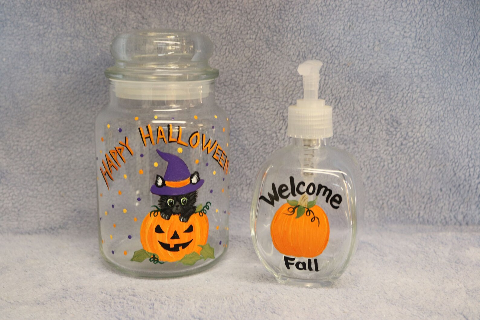 Halloween Candy Jar Black Cat Candy Container Hand Painted - Etsy