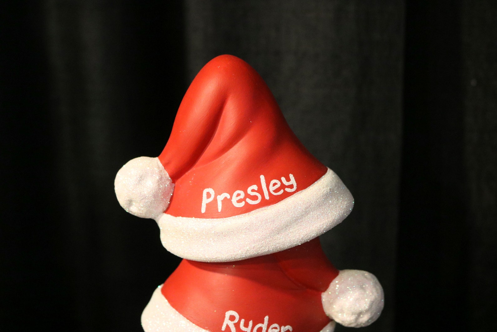 Santa Hat Stack Ceramic Hand Painted Santa Hats Personalized - Etsy