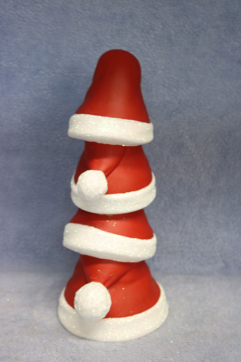 Santa Hat Stack ceramic Hand painted Santa hats personalized | Etsy