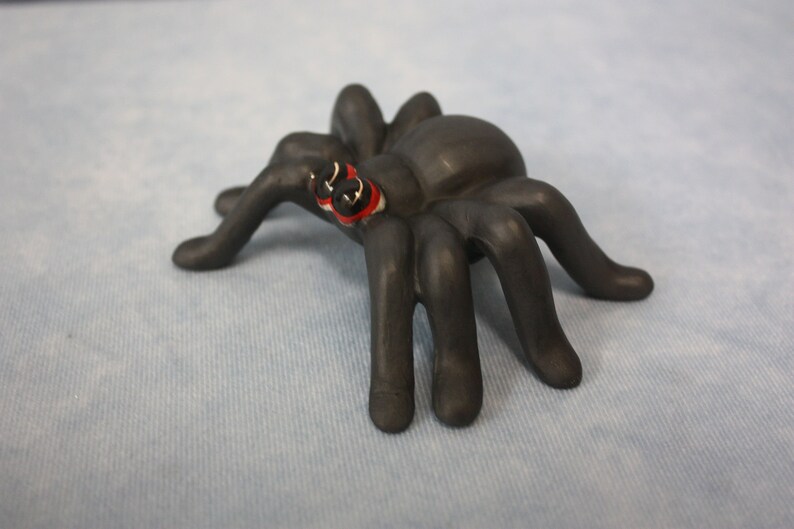 Black Spiders Hand-painted Ceramic Spiders Spiders With Red - Etsy