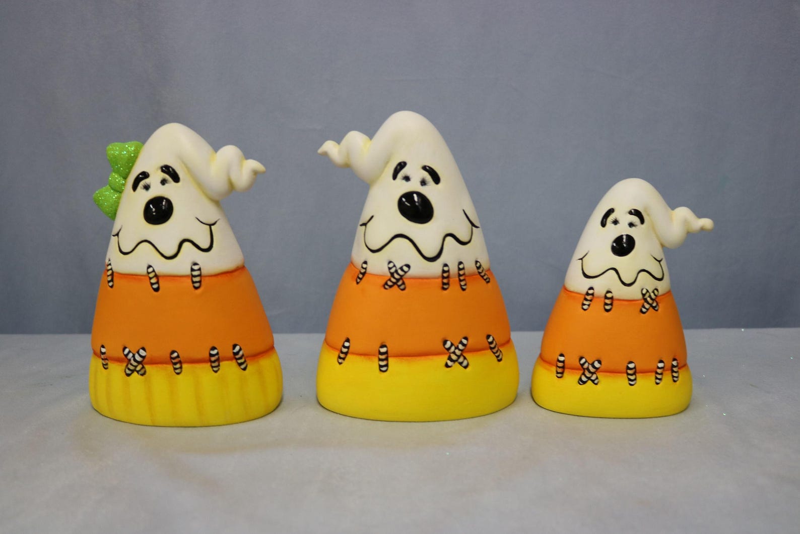 Hand-painted Ceramic Candy Corn With Faces: Halloween Decor - Etsy