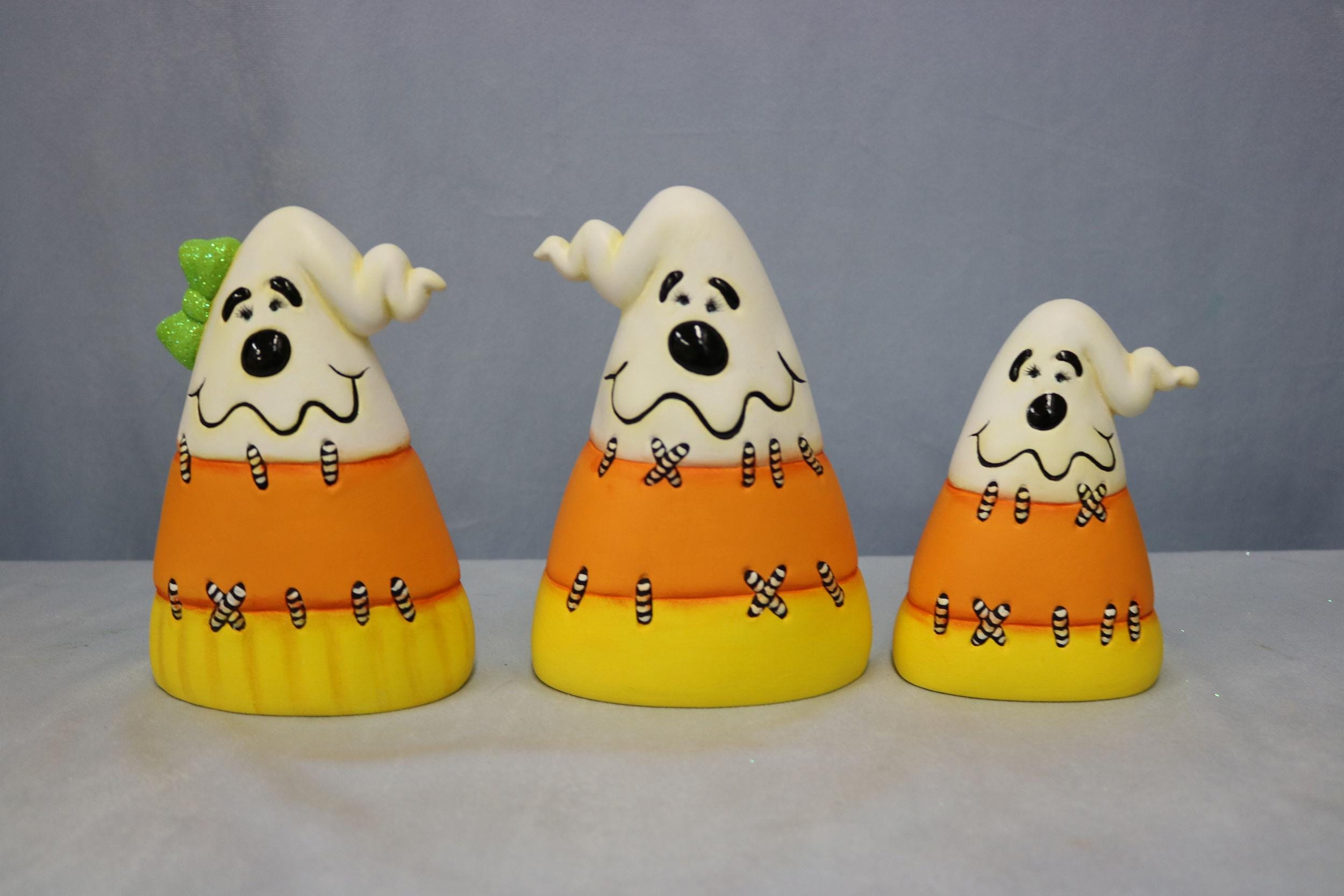 Hand-painted Ceramic Candy Corn With Faces: Halloween Decor - Etsy
