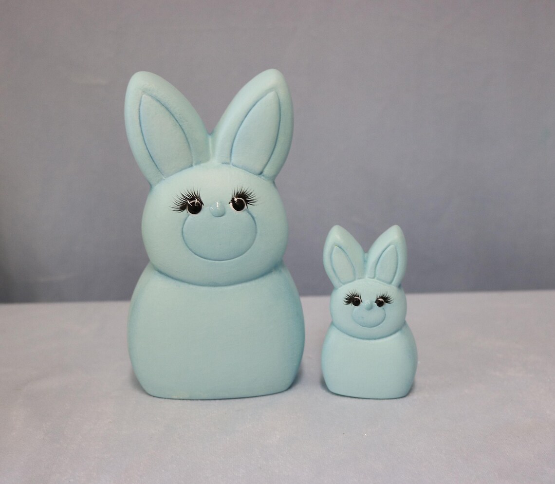 Hand-painted Ceramic Peep Bunnies: Easter Decor - Etsy