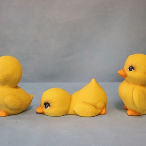 Ceramic Ducklings, Hand Painted Yellow Ducklings, Decorative Duck ...