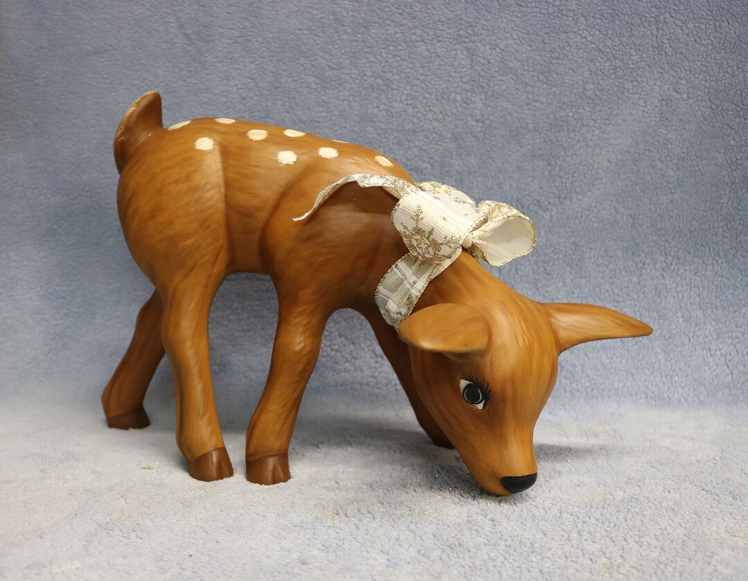 Hand-painted Grazing Fawn Ceramic Reindeer: Keepsake Deer Gift - Etsy