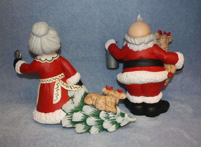 Ceramic Santa Claus & Mrs. Claus hand painted Santa and Mrs. | Etsy