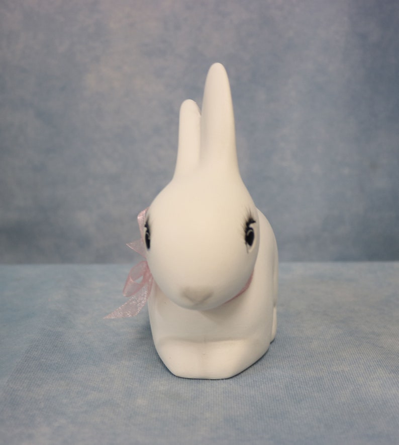 White Rabbit Ceramic, Little Ceramic Bunny, Hand Painted Bunny ...