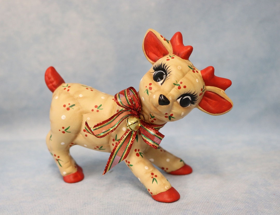 Prancing Reindeer, Ceramic Christmas Reindeer Baby, Softy Baby Deer ...
