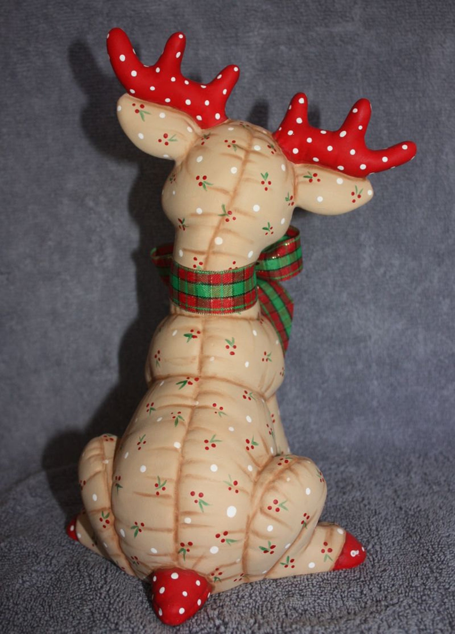 Ceramic Reindeer Hand-painted softy Deer stuffed reindeer | Etsy