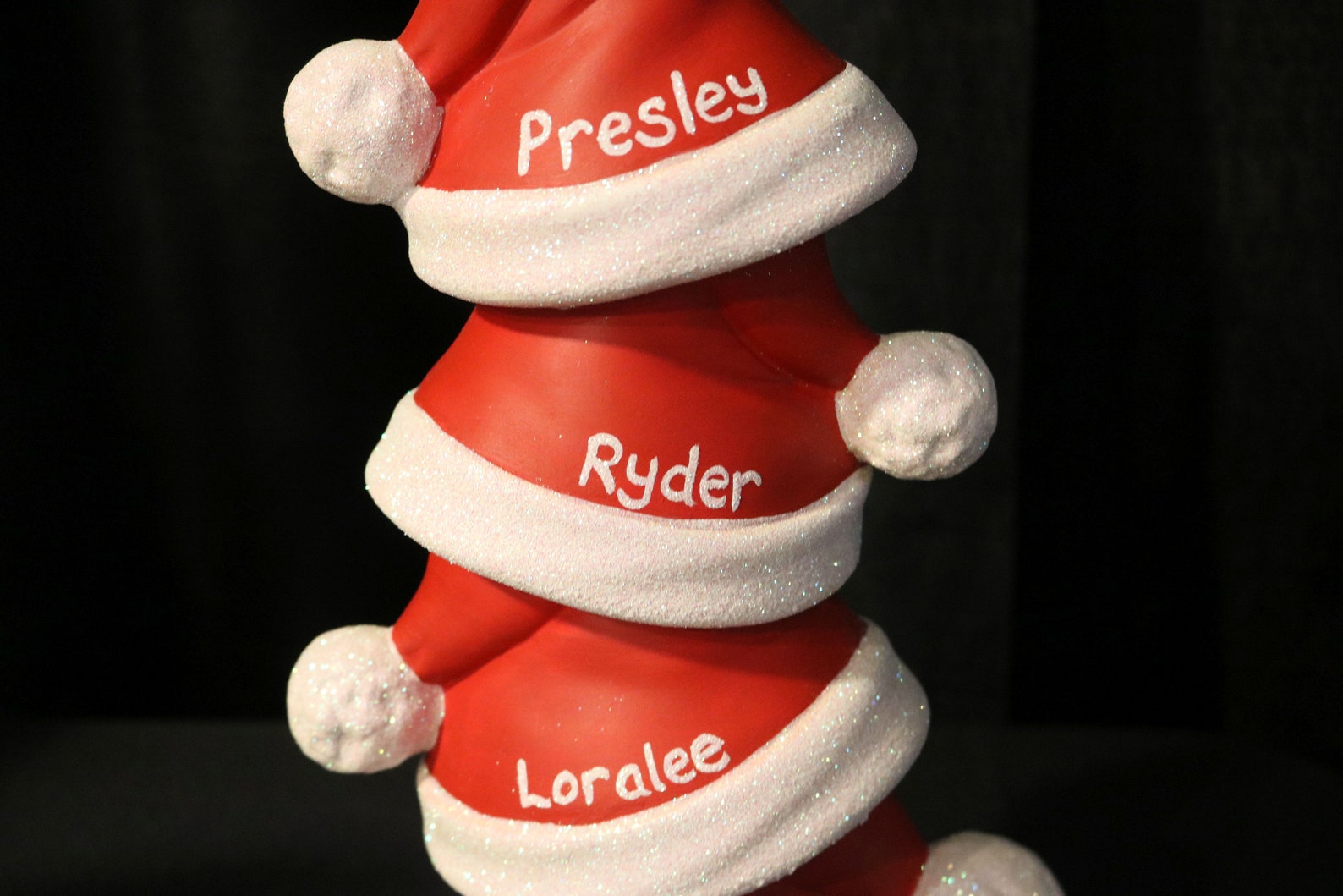 Santa Hat Stack Ceramic Hand Painted Santa Hats Personalized - Etsy