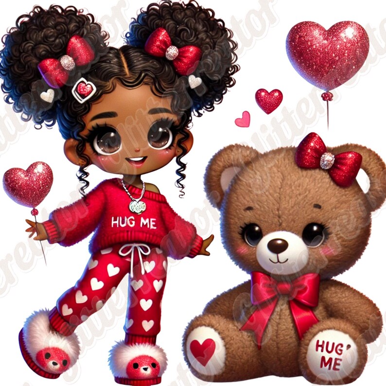 Cute Valentines Day Girls Pngs| Ready to Use Transparent Images - Etsy UK