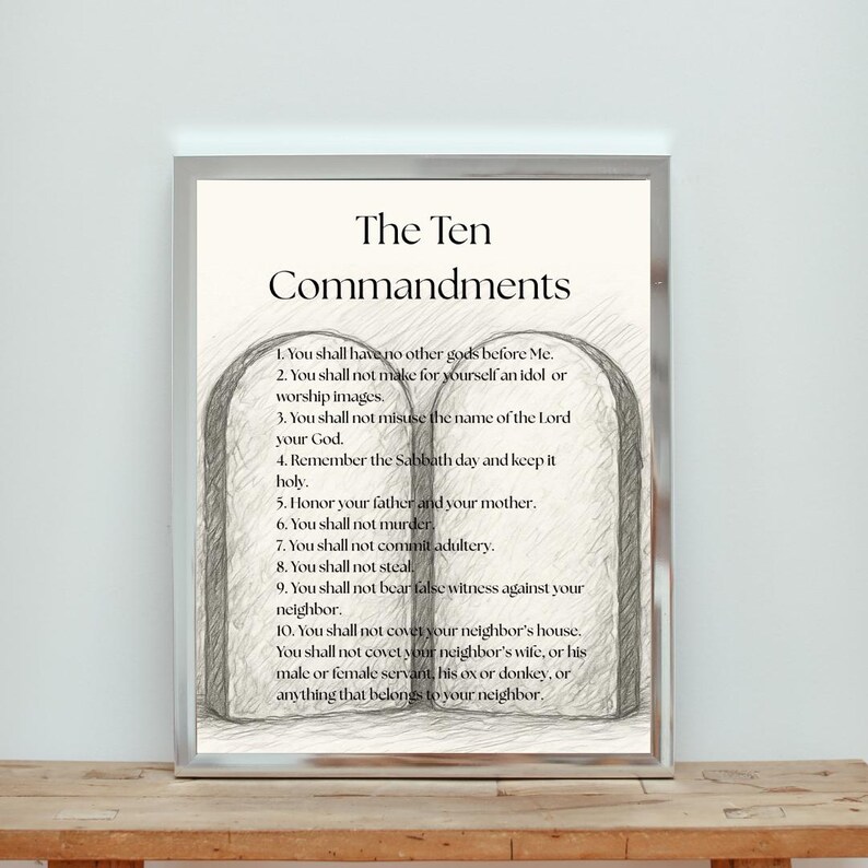 The Ten Commandments Wall Art | Christian Printable | Bible Verse ...