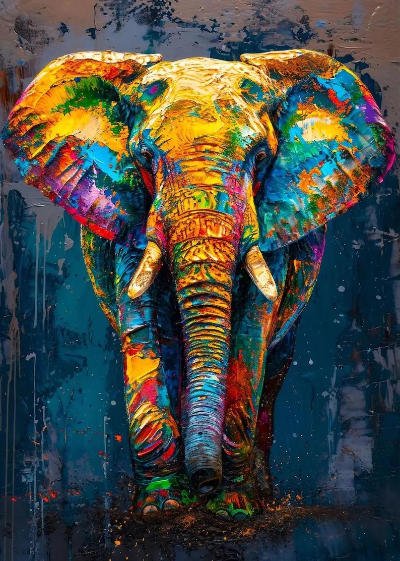 Abstract Multicolour Animals Art Canvas Prints - Etsy