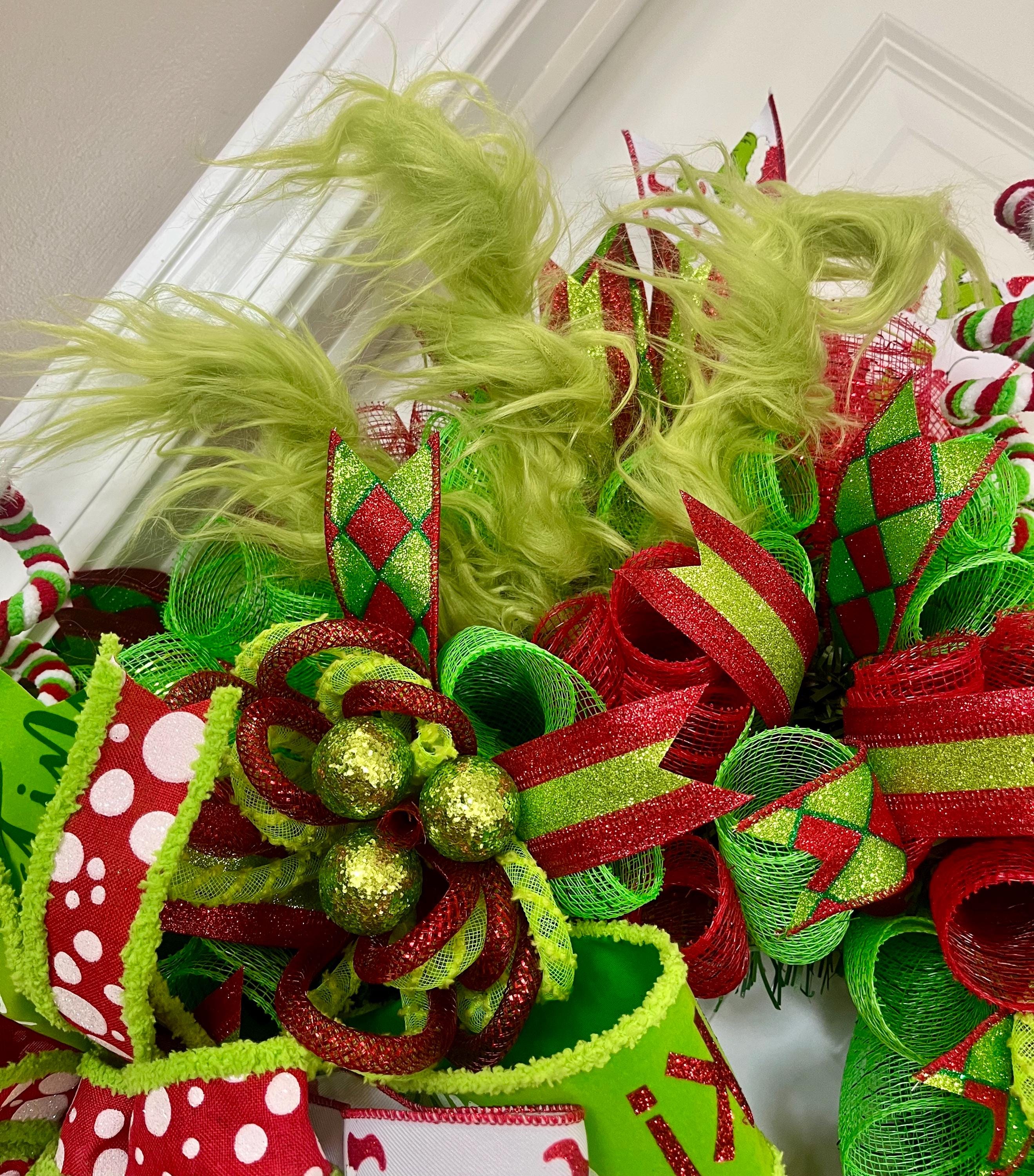 Green Monster Christmas Wreath | Whimsical Green Monster Front Door ...