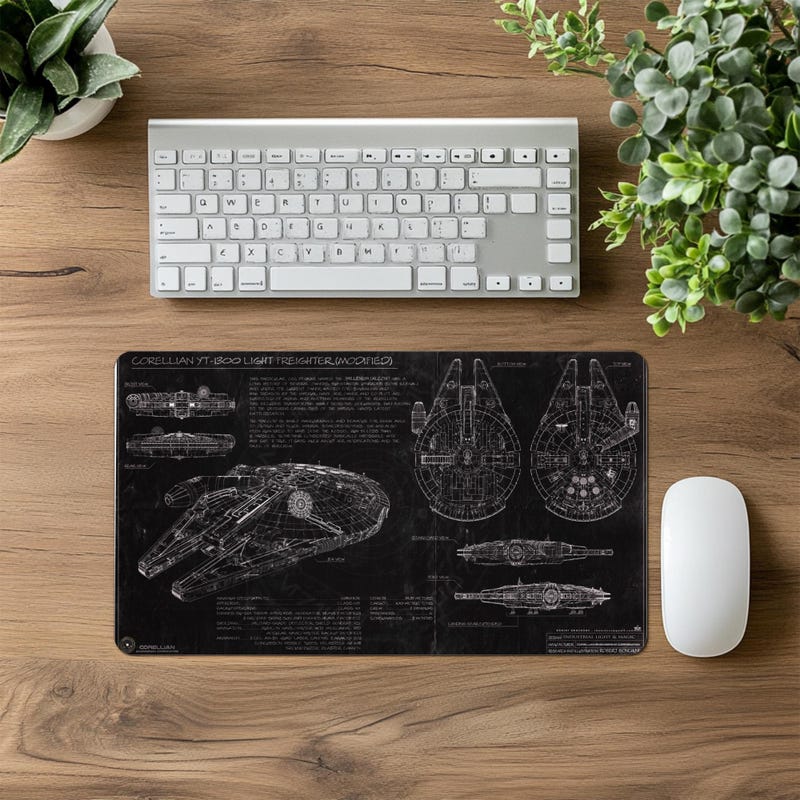 Black Blueprint Mouse Pad - Etsy