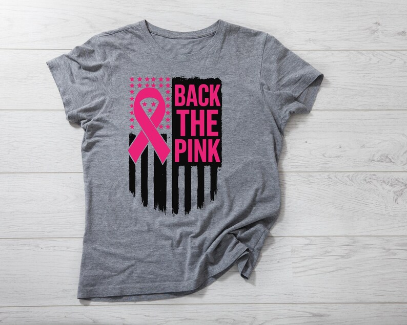 Back the Pink American Flag Svg,breast Cancer Awareness Pink Ribbon Svg ...
