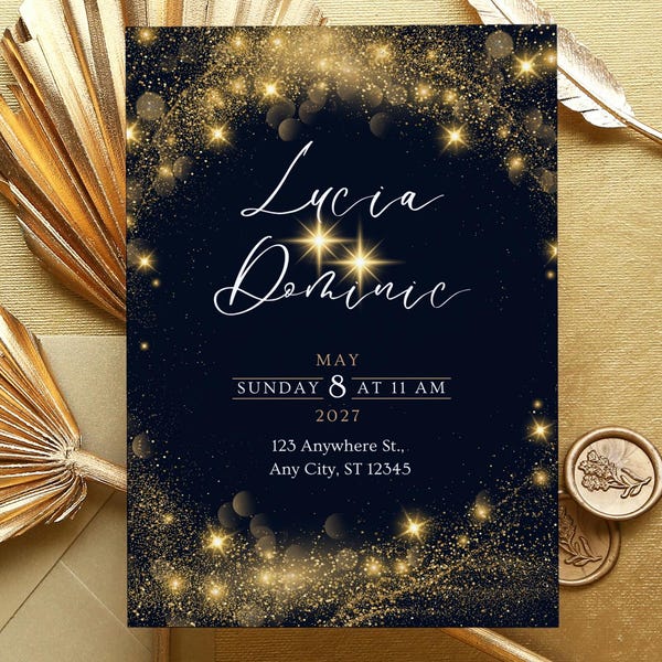 Starry Night Wedding Invitation - Etsy