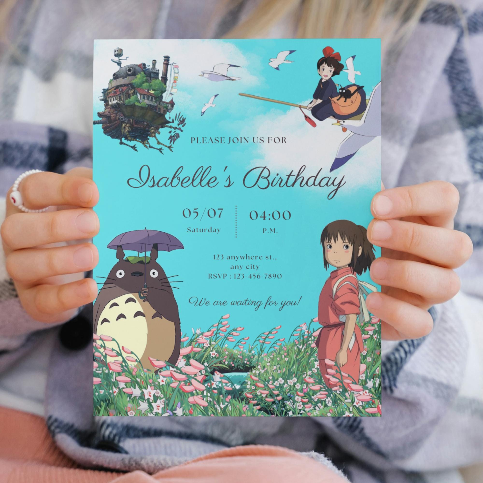 Studio Ghibli Birthday Invitation | Editable Digital Download | Totoro ...