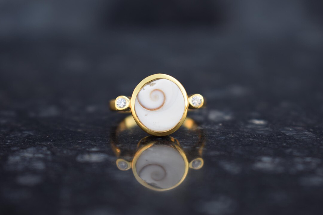 Shiva Eye Shell Ring | 925 Sterling Silver, Boho Spiritual Jewelry - Etsy