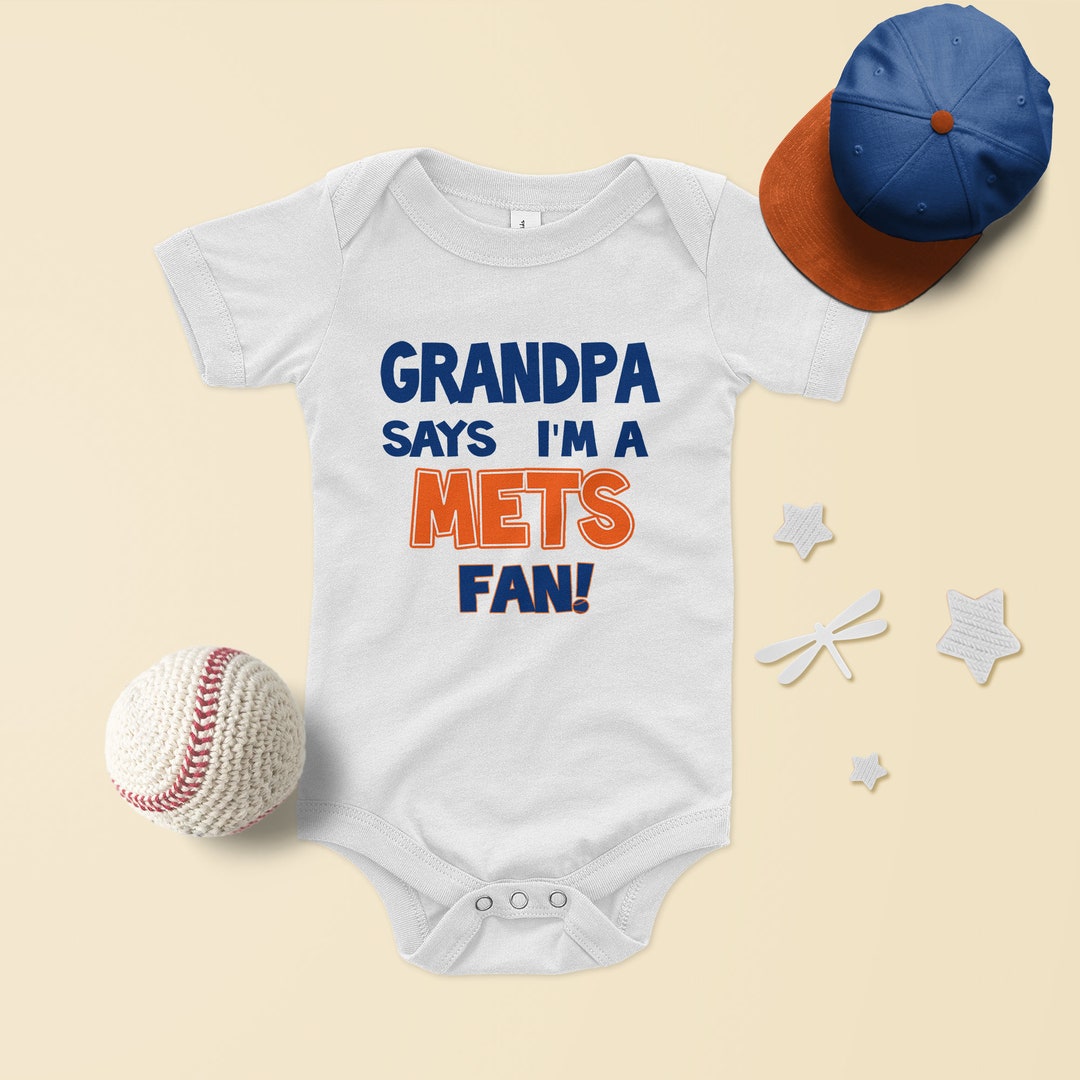 Grandpa Says I'm a Mets Fan Baby Bodysuit - Etsy