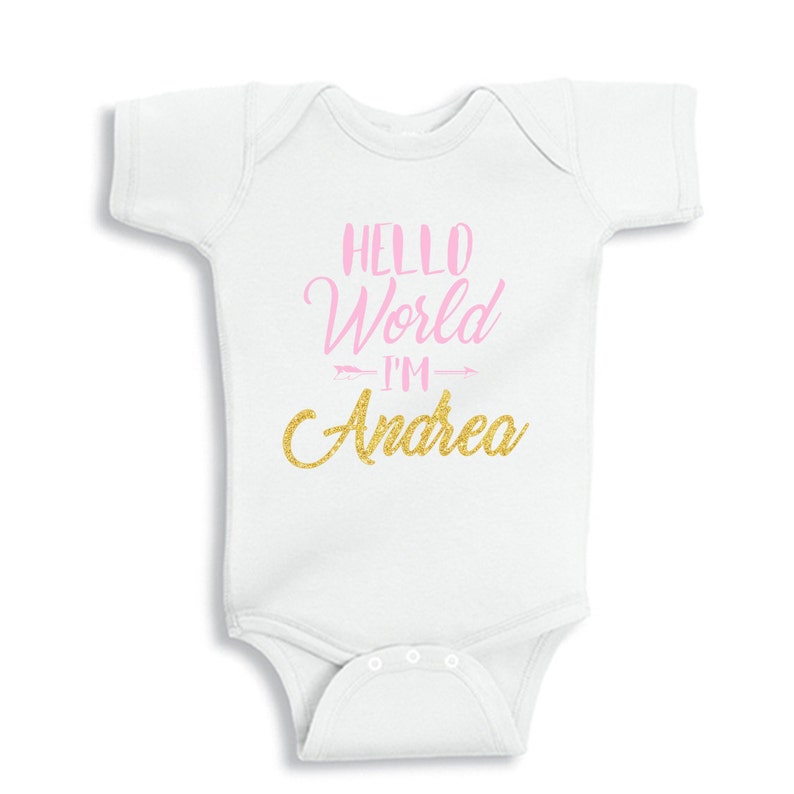 HELLO World I'm Personalized Baby Bodysuit - Etsy