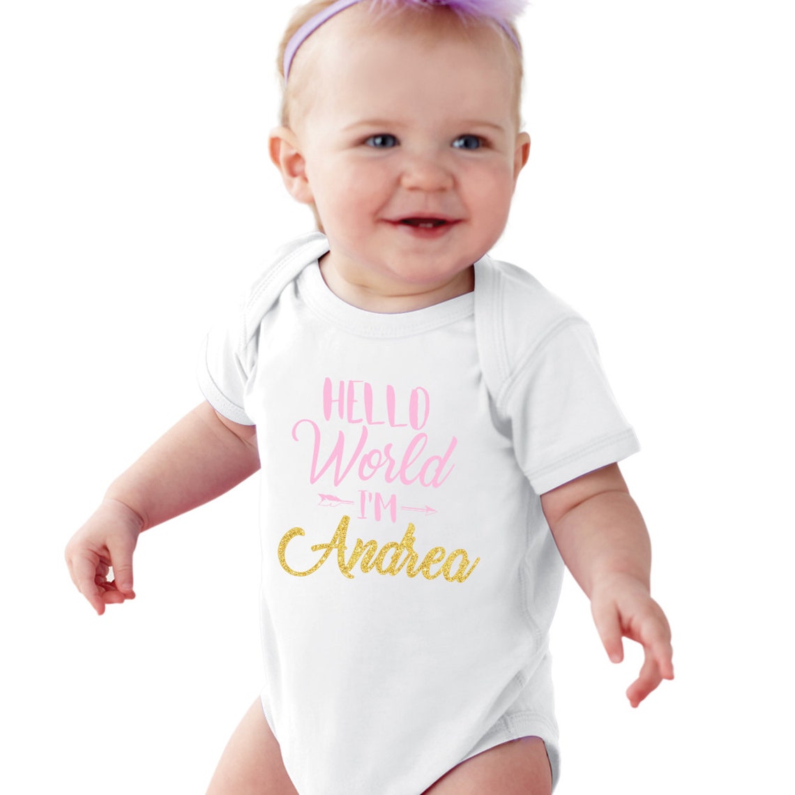 HELLO World I'm Personalized Baby Bodysuit - Etsy