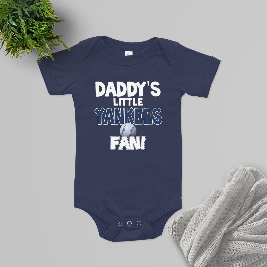 Daddy's Little Yankees Fan Baby Bodysuit - Etsy