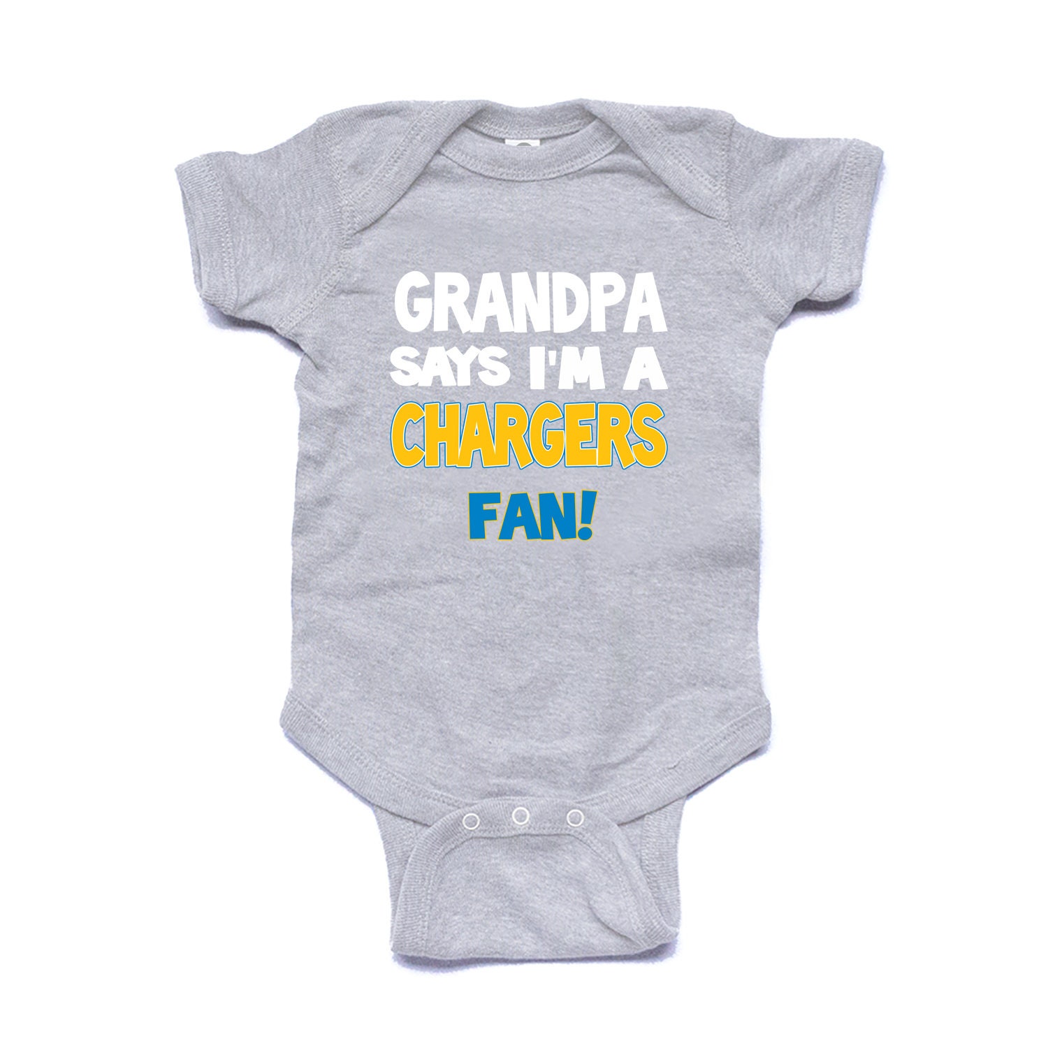 My Grandpa Says I'm a CHARGERS Fan Baby Bodysuit - Etsy