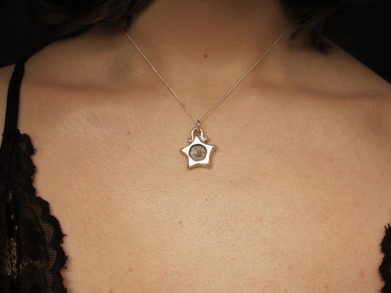 Handmade Recycled Silver Star Locket Necklace, Custom Photo Pendant - Etsy