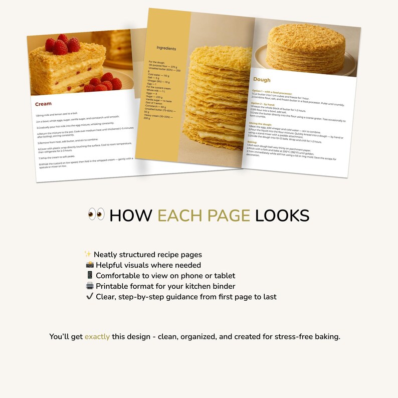 Napoleon Cake Recipe PDF – Classic French Layered Dessert – Instant ...