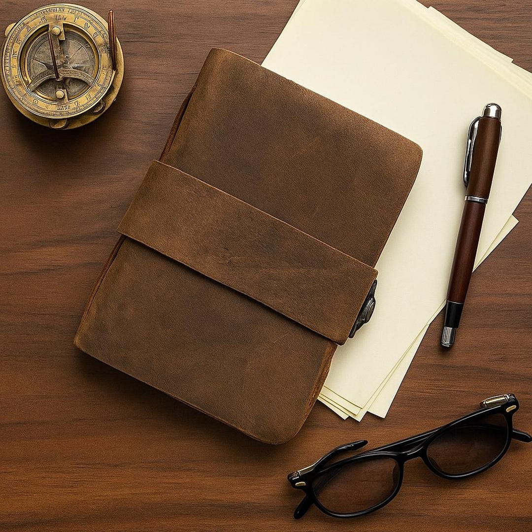 Handmade Leather Journal: Vintage Brown Antique Lock, 7x5 Inches - Etsy