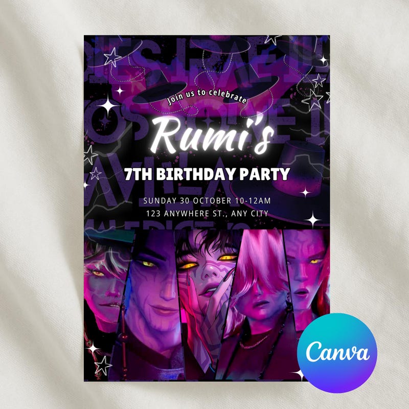Kpop Demon Hunters Bday Card - Etsy