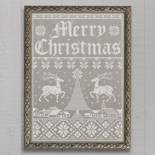 Primitive Christmas Motif Sampler Cross Stitch E Pattern PDF | Etsy