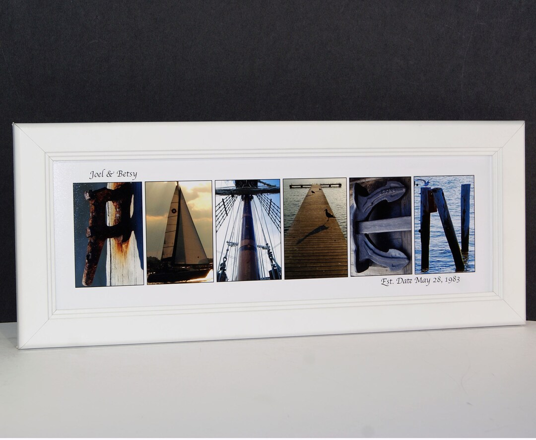 Framed Beach Last Name Sign - Personalized Wedding Gift, Anniversary ...