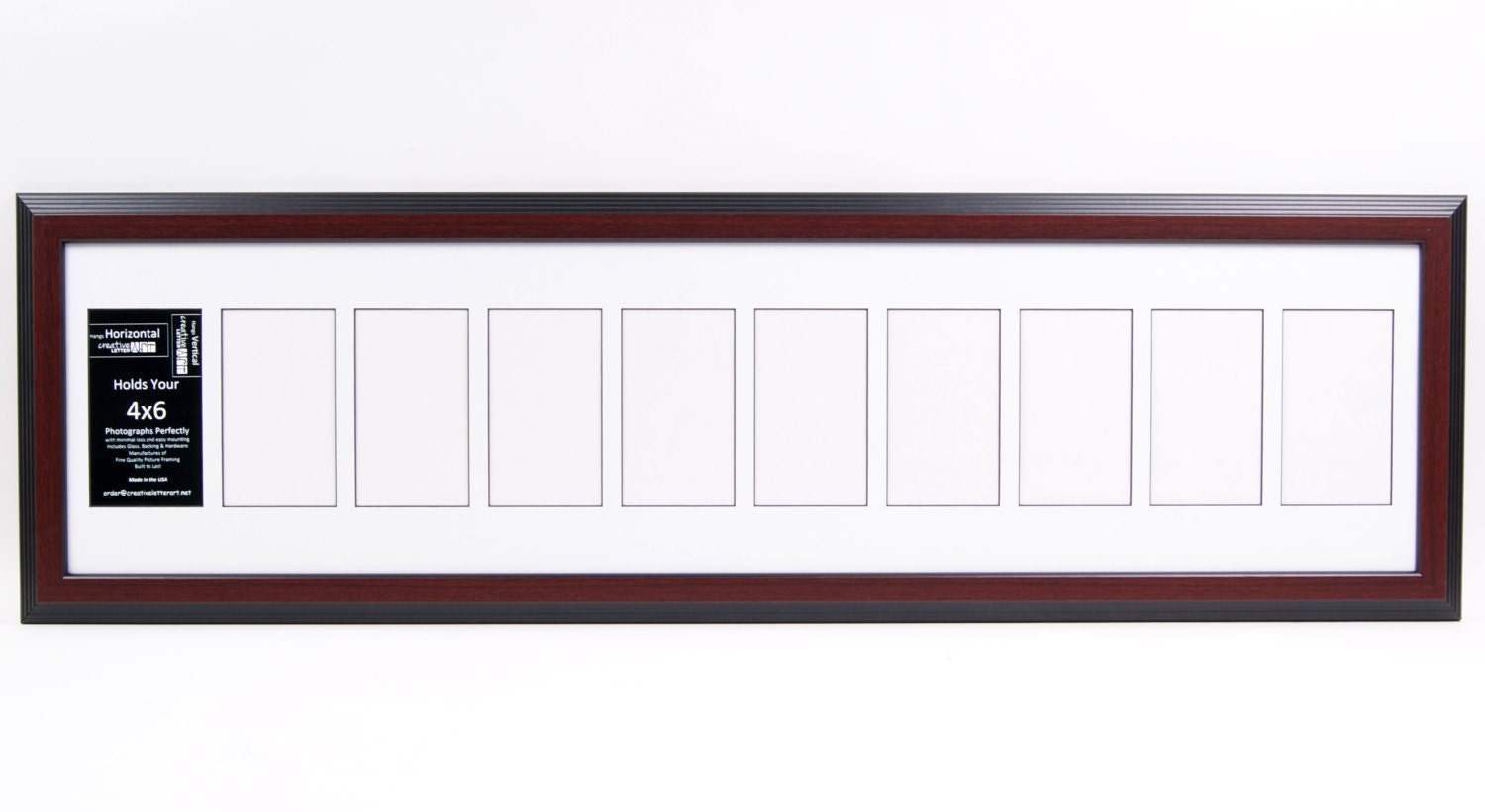 4x6 Multiple 2 3 4 5 6 7 8 9 10 Opening Mahogany Picture Frame With Mat ...
