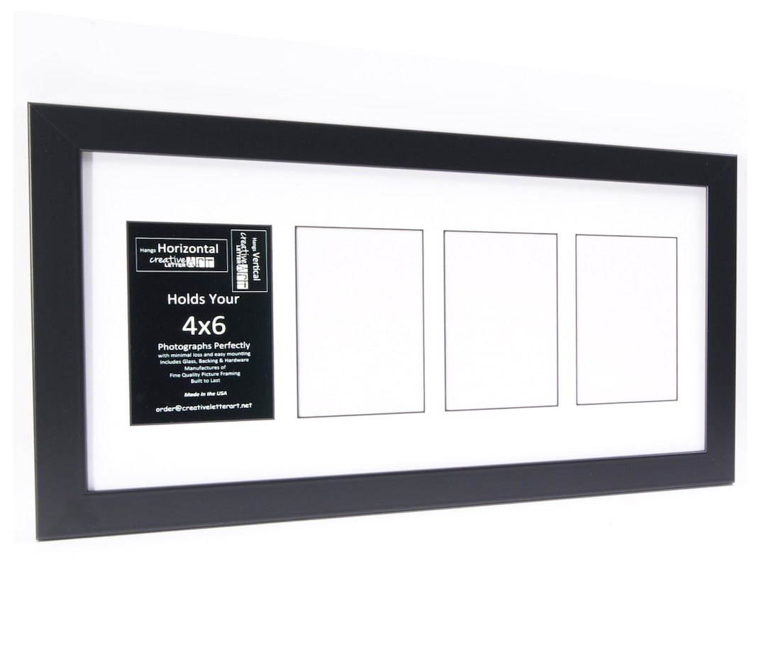 4x6 Multiple Opening Black Picture Frame Collage - Holds 4x6-inch ...