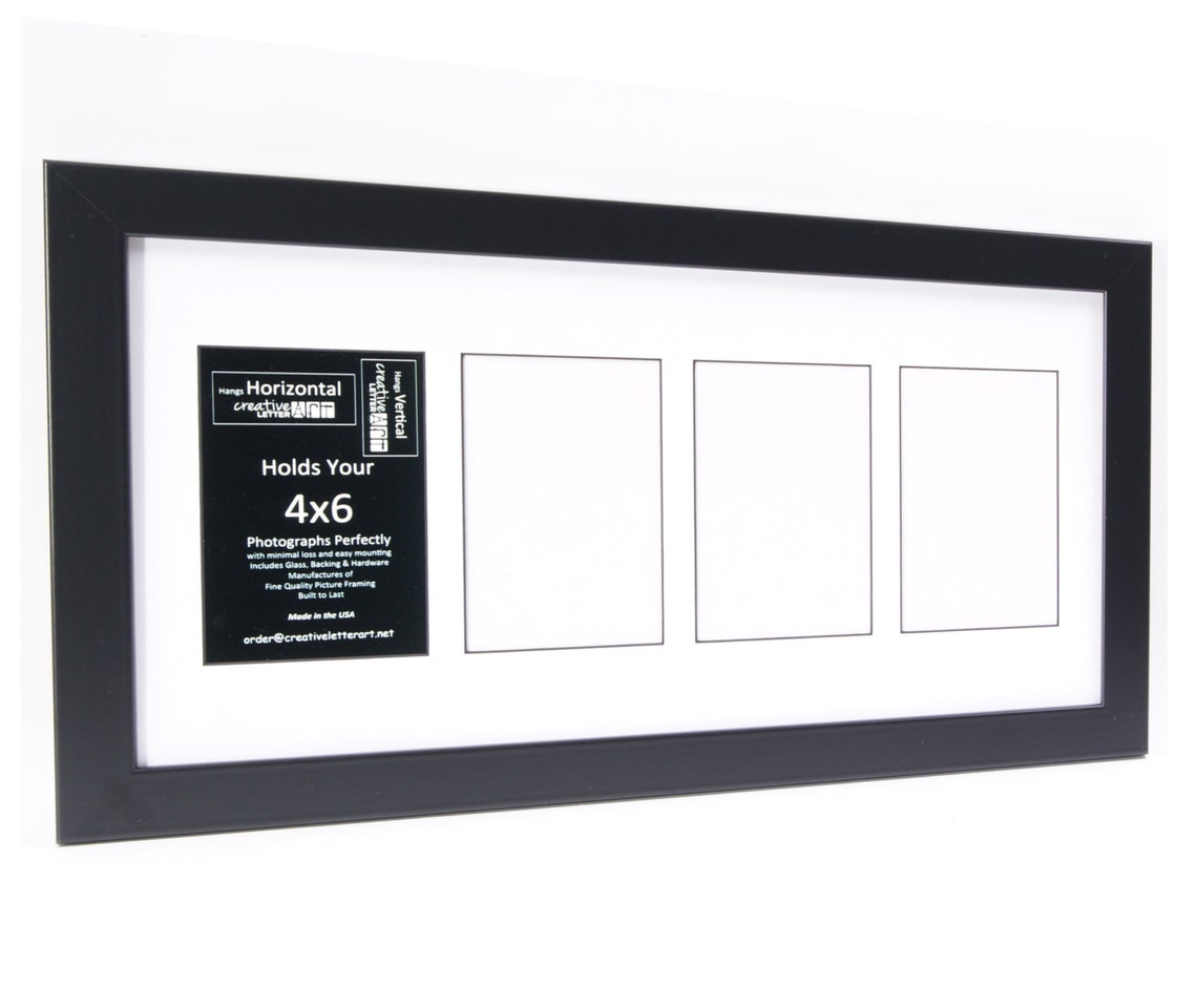 4x6 Multiple Opening Black Picture Frame Collage - Holds 4x6-inch ...