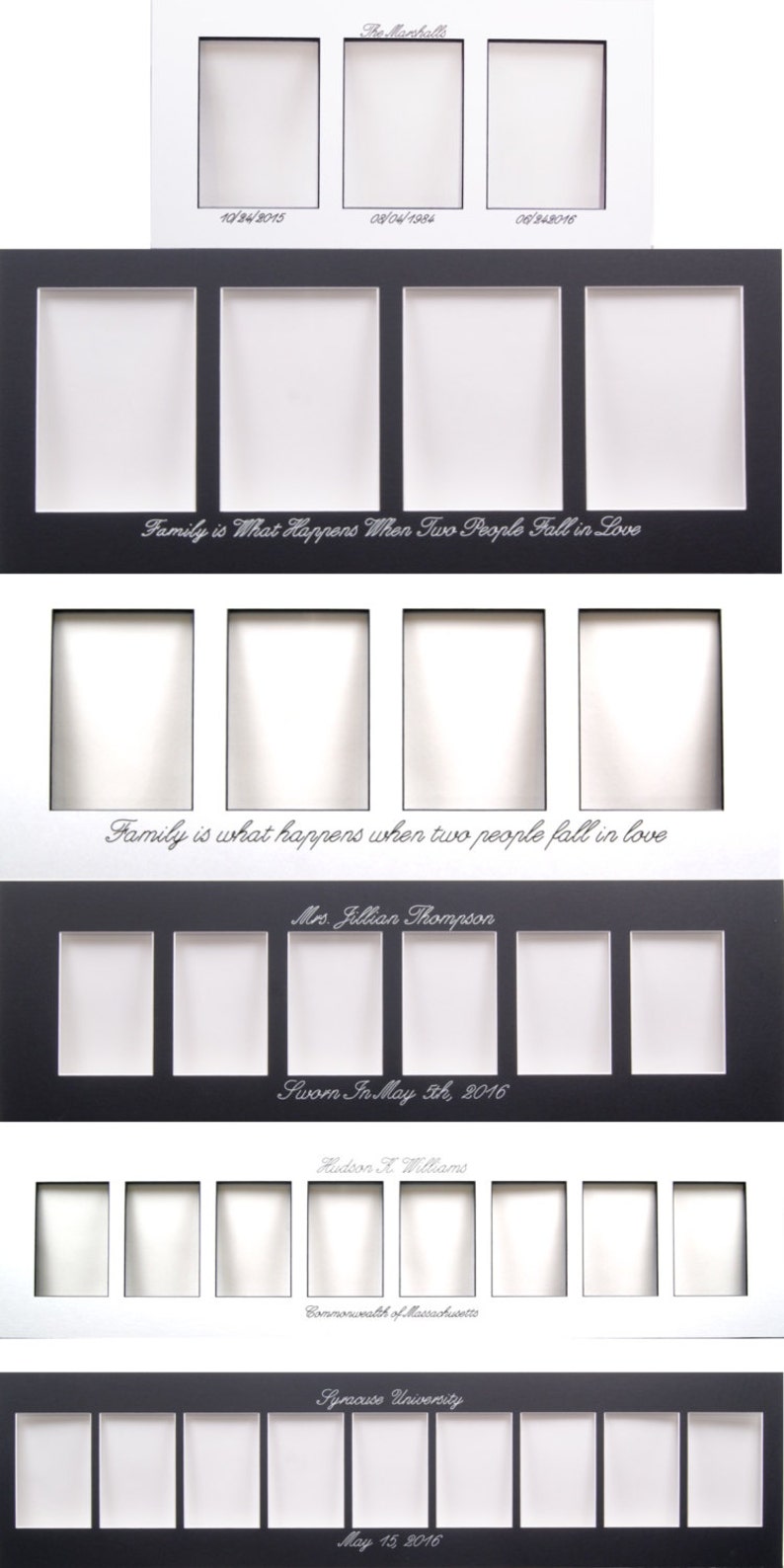 Multi 6 Opening Picture Frame With Mat to Hold 4x6 Photographs - Etsy