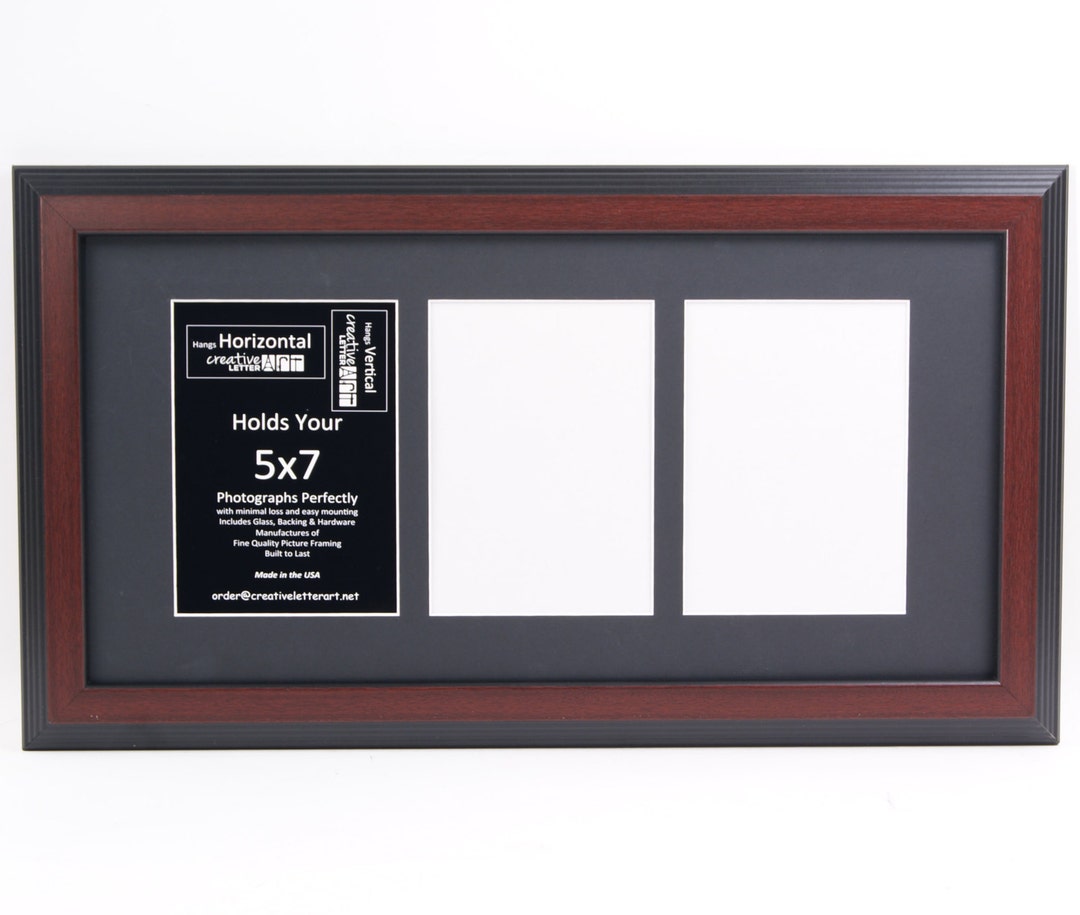5x7 Multiple 3 4 5 6 7 8 9 10 Opening Mahogany Picture Frame With ...