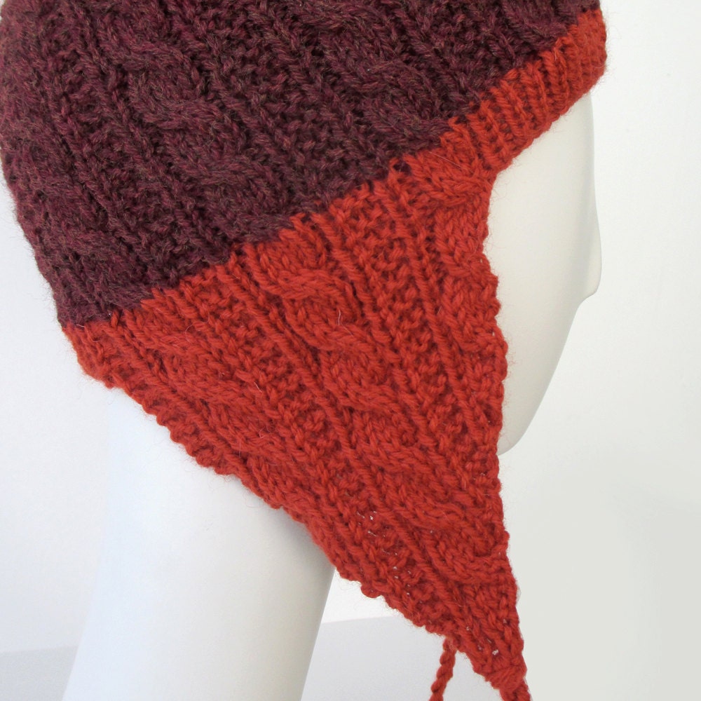 Knit Hat Pattern // Gingerbread Icing Ear Flap Hat // Pattern - Etsy